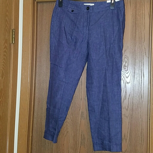 LOFT | Pants & Jumpsuits | Loft Chambray Cropped Pants | Poshmark